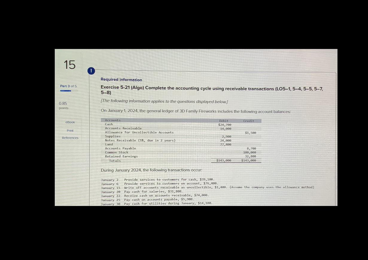 Required information Exercise 5-21 (Algo) Complete | Chegg.com