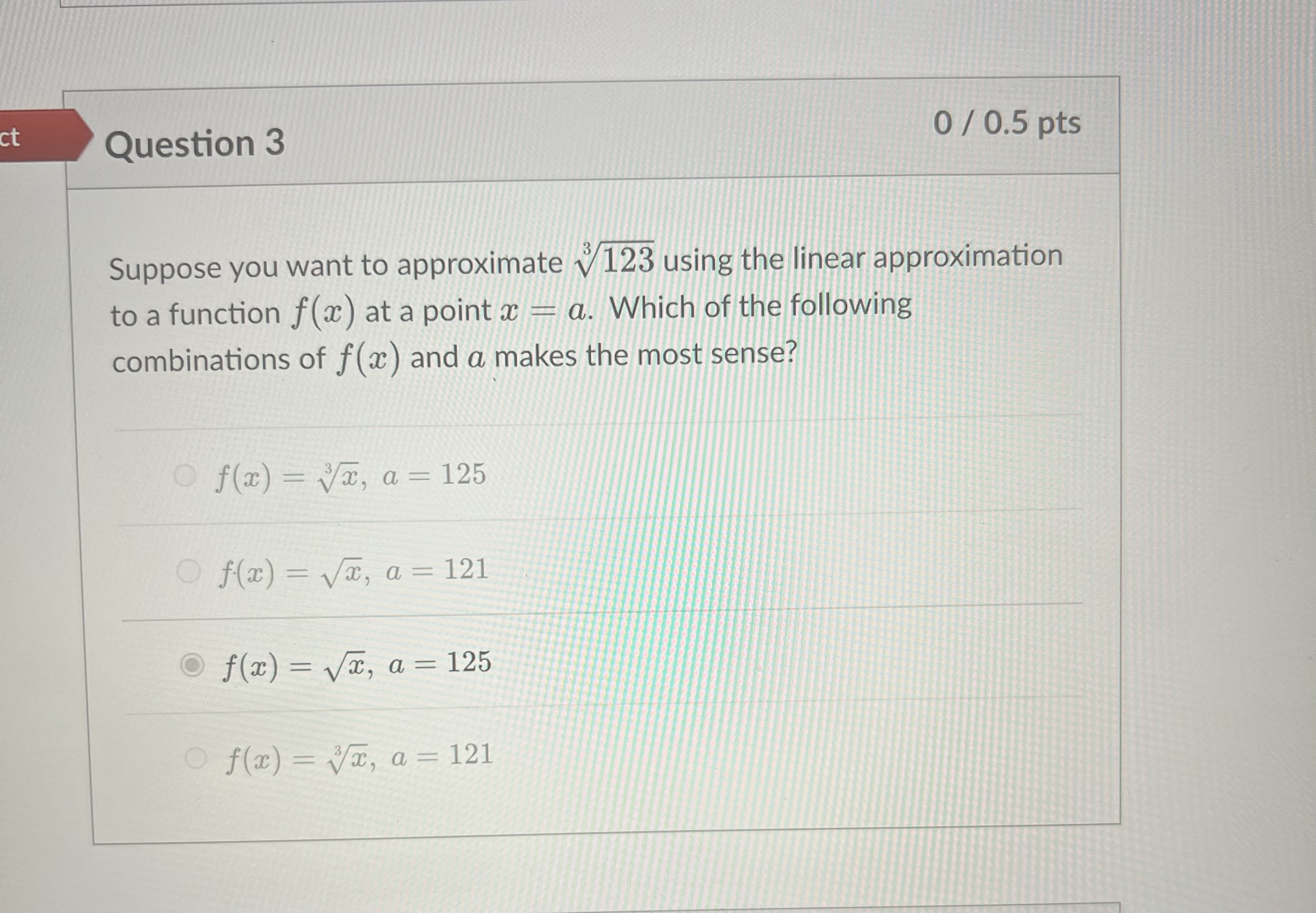 Solved Suppose you want to approximate 3123 using the linear | Chegg.com