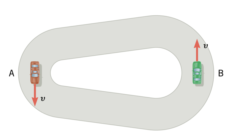 Solved Two cars are traveling at the same constant speed | Chegg.com