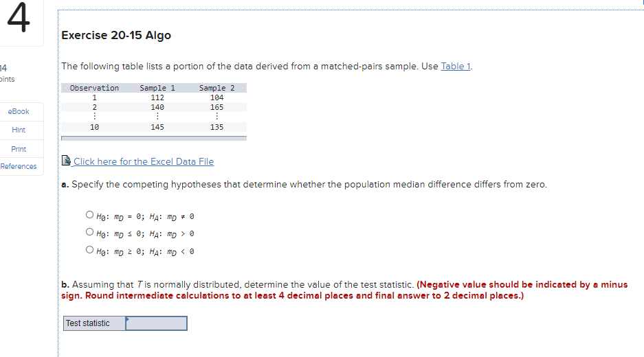 Solved 4 Exercise 20-15 Algo The following table lists a | Chegg.com