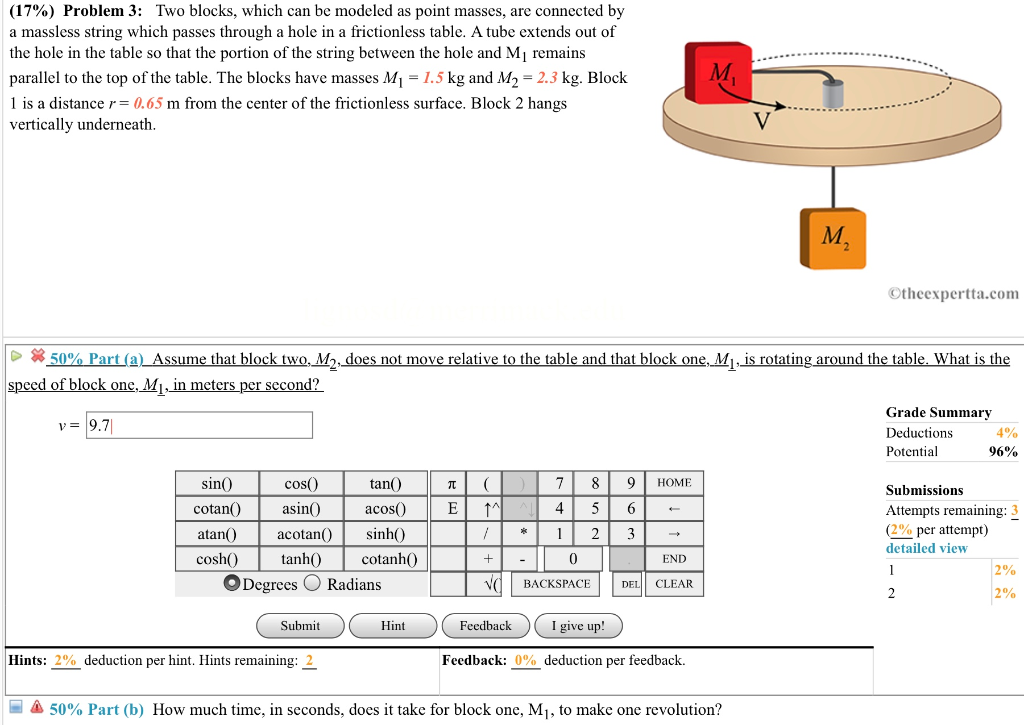 Solved: (17%) Problem 3: Two Blocks, Which Can Be Modeled ... | Chegg.com