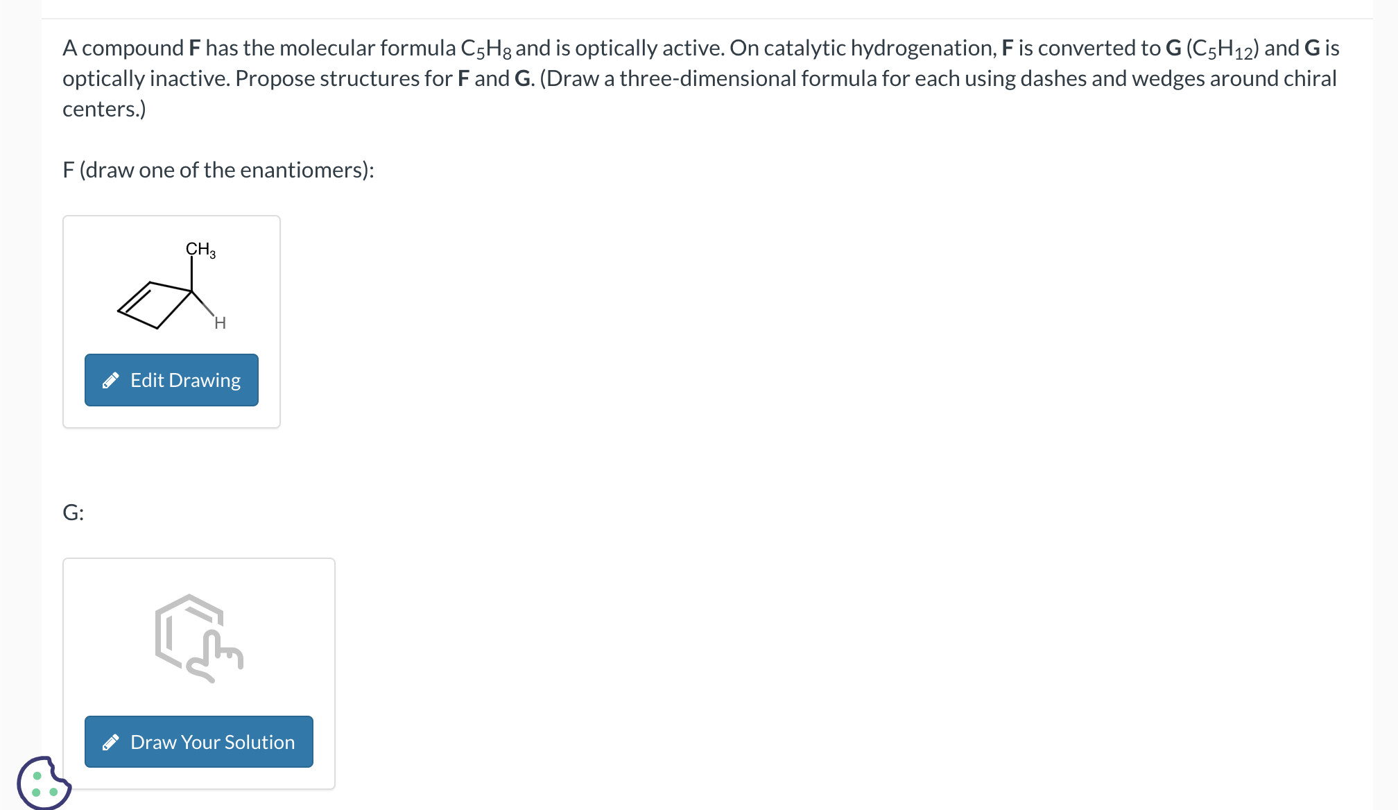 A compound F has the molecular formula C5H8 and is | Chegg.com