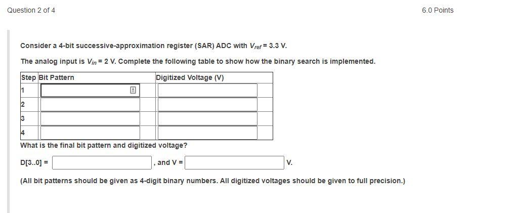 Solved Consider A 4 Bit Successive Approximation Register