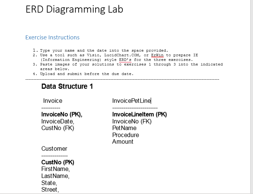 Solved Erd Diagramming Lab Exercise Instructions 1 Type 