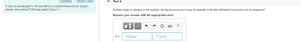 Solved Part A Constants | Perodic Table X-rays of wavelength | Chegg.com
