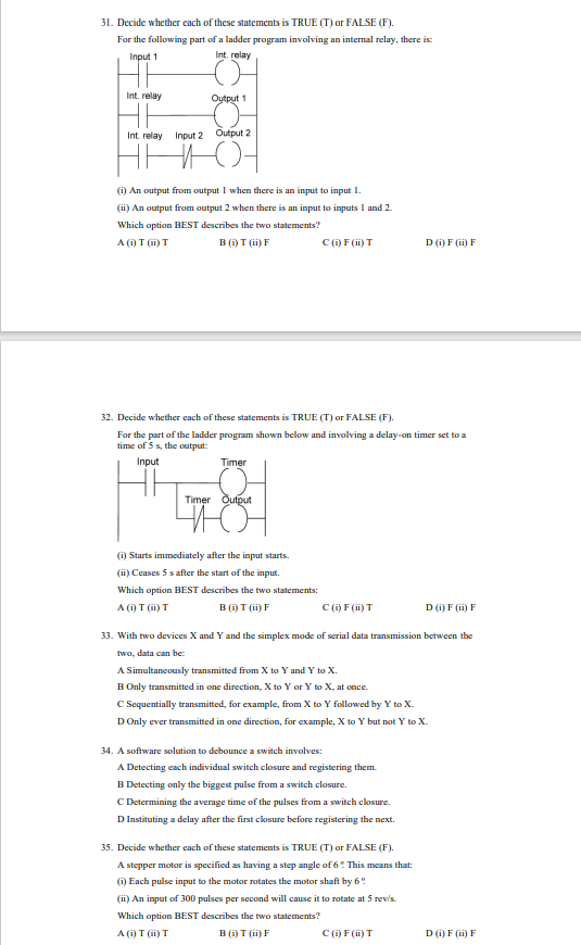 Solved 31. Decide whether each of these statements is TRUE | Chegg.com