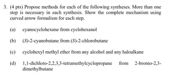 Solved 3. (4 pts) Propose methods for each of the following | Chegg.com