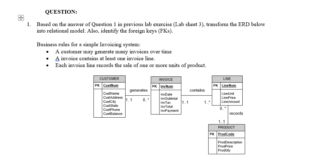 Solved 1. Based on the answer of Question 1 in previous lab | Chegg.com