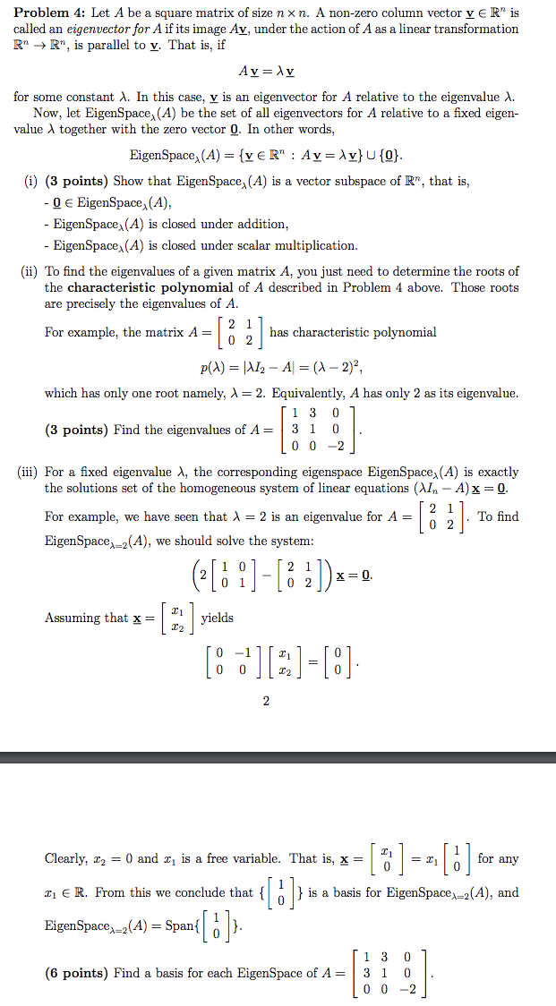 Solved Problem 4: Let A be a square matrix of size nx n. A | Chegg.com