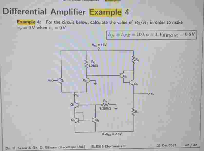 Solved Differential Amplifier Example 4Example 4: For the | Chegg.com