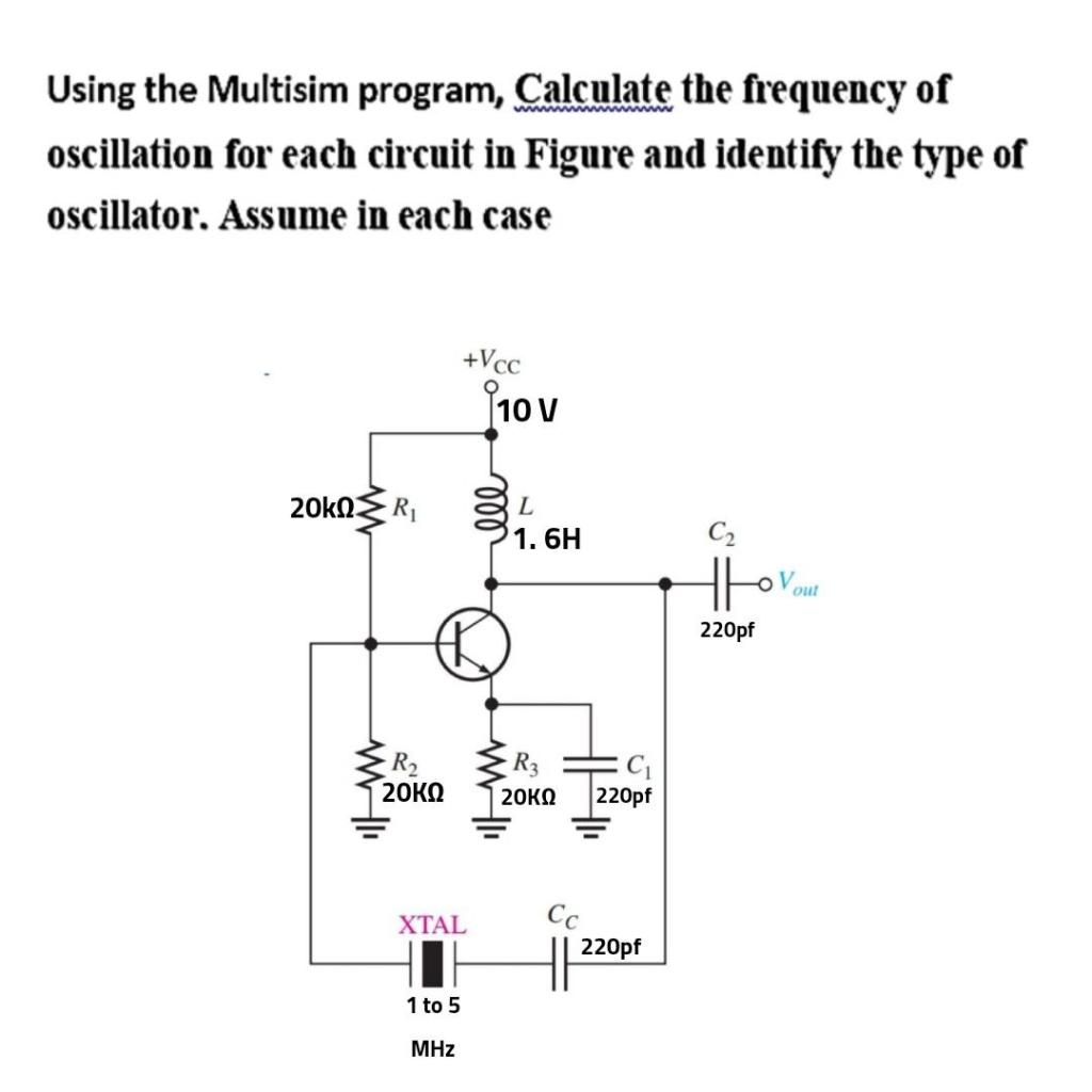 Solved Using the Multisim program, Calculate the frequency | Chegg.com Solved Using the Multisim program, Calculate the frequency | Chegg.com