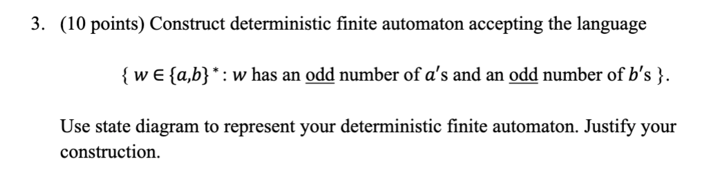 Solved 3. (10 points) Construct deterministic finite | Chegg.com