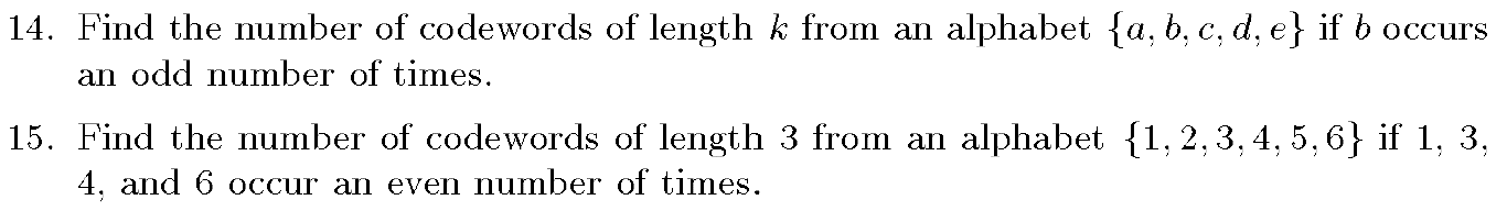 Solved 14 Find The Number Of Codewords Of Length K From An 