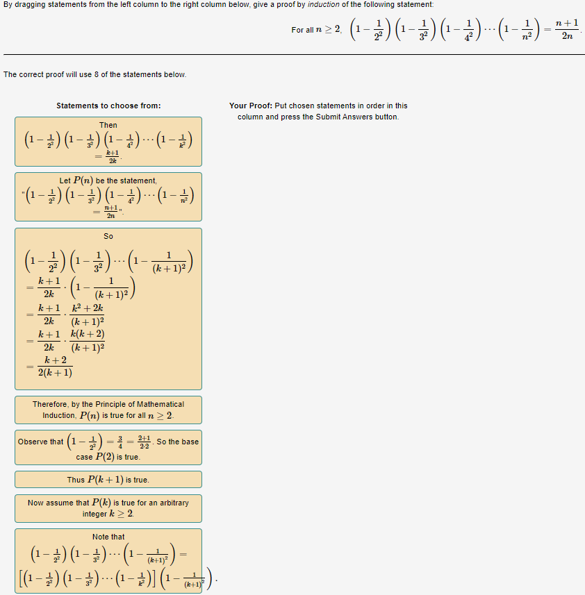 For all n≥2,(1−221)(1−321)(1−421)⋯(1−n21)=2nn+1. The | Chegg.com