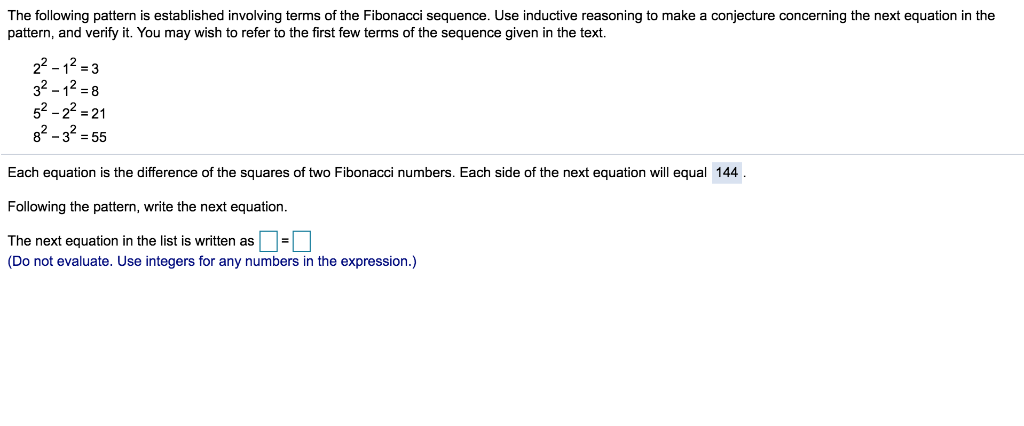 Solved The following pattern is established involving terms | Chegg.com