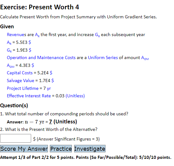 Solved Exercise: Present Worth 4 Calculate Present Worth | Chegg.com