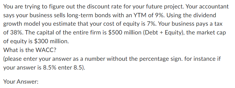 Solved You are trying to figure out the discount rate for | Chegg.com
