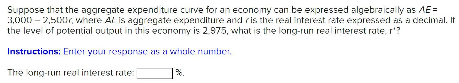 Solved Suppose that the aggregate expenditure curve for an | Chegg.com