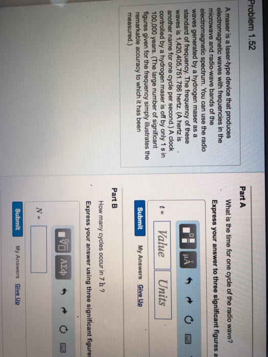 Solved A maser is a laser-type device that produces | Chegg.com