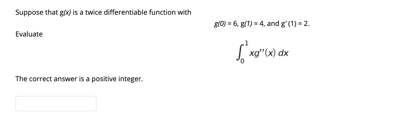 Solved Suppose that g(x) is a twice differentiable function | Chegg.com