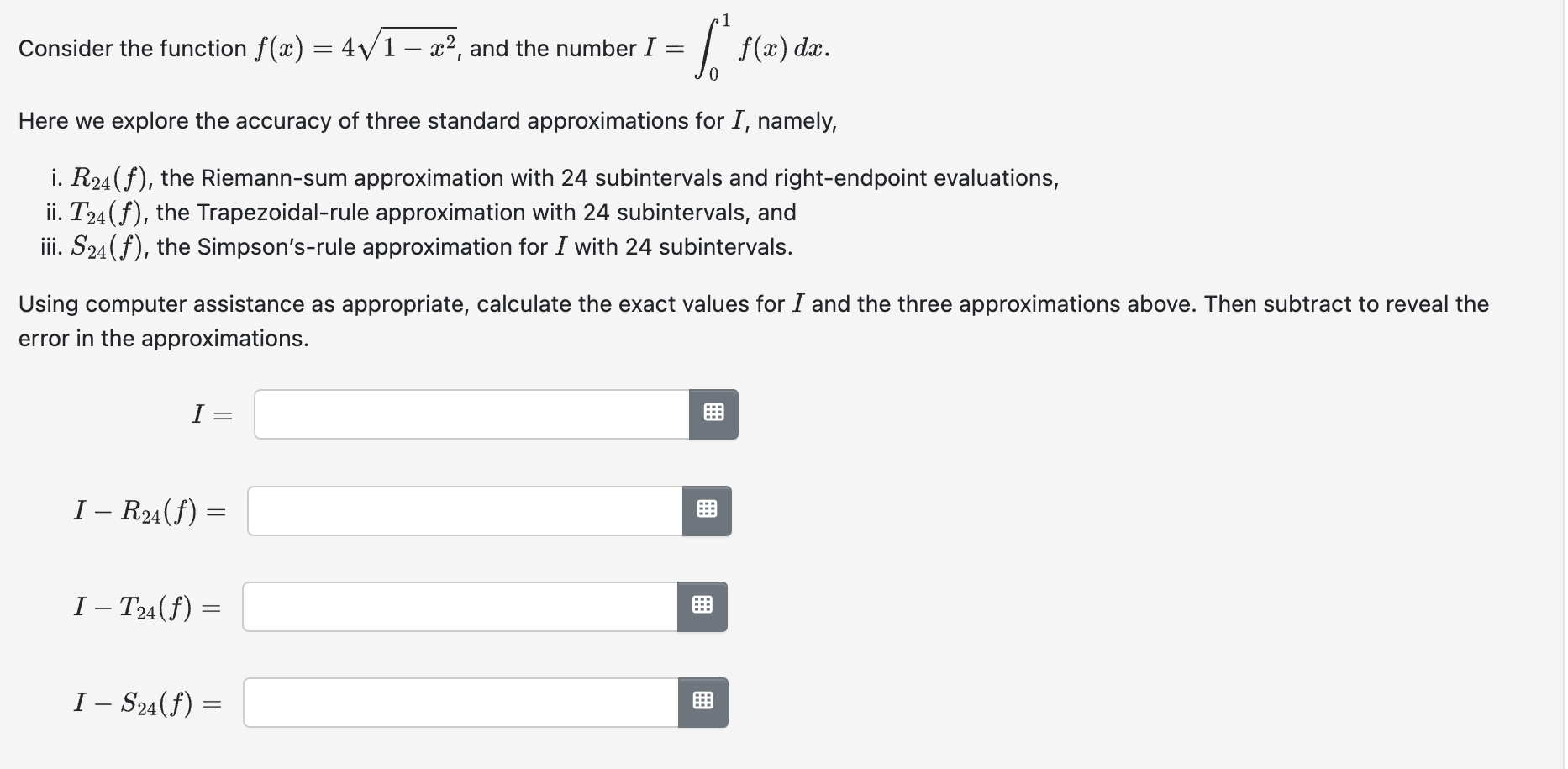 Solved Consider the function f(x)=41−x2, and the number | Chegg.com