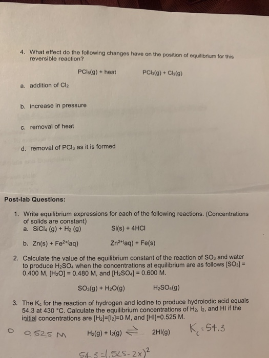 Solved 4. What effect do the following changes have on the | Chegg.com