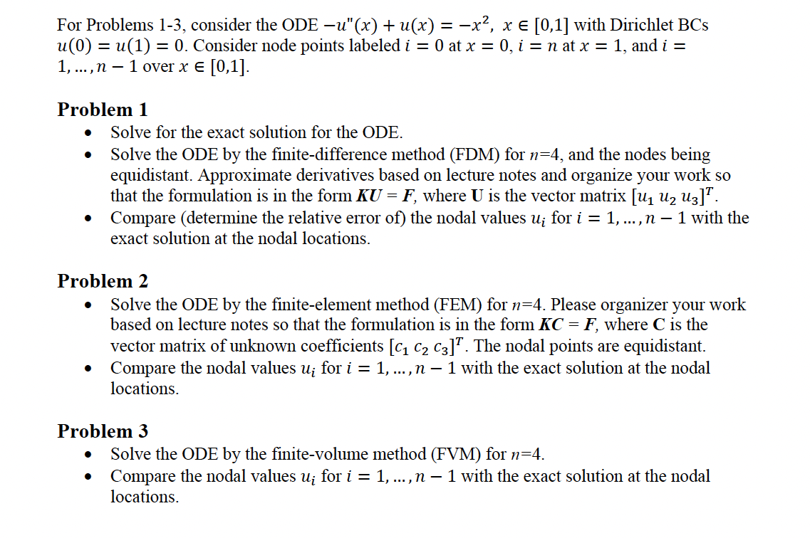 Solved For Problems 1-3, ﻿consider the ODE | Chegg.com