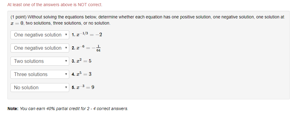 Solved At least one of the answers above is NOT correct (1 | Chegg.com