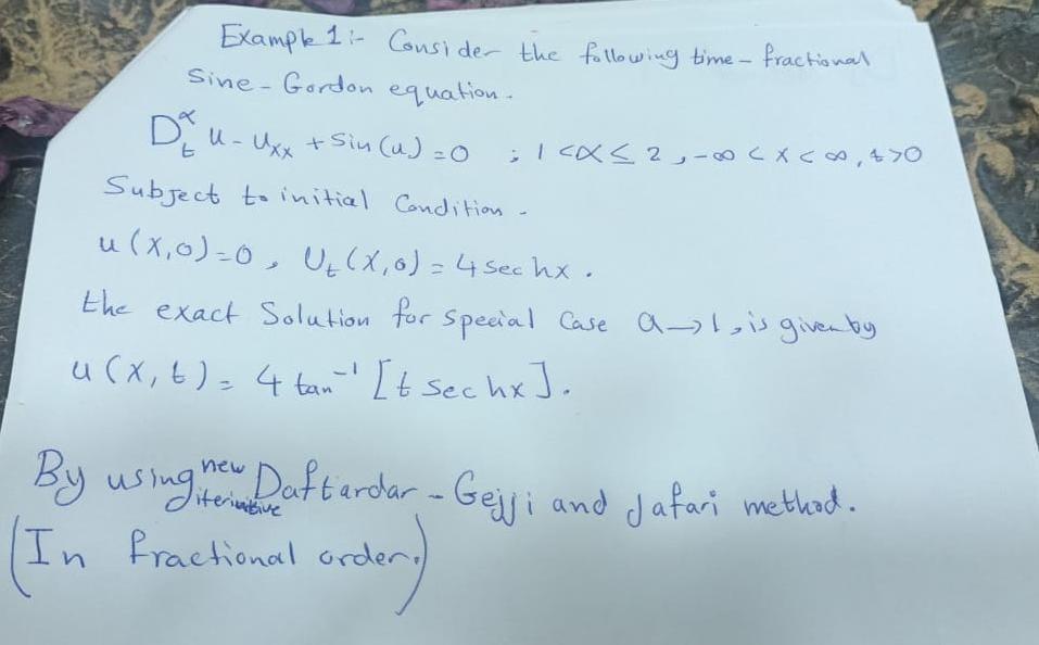 Solved Numerical Solutions Of Nonlinear Sine Gordon In