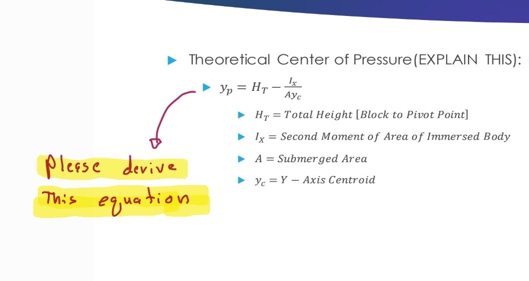Solved Theoretical Center of Pressure(EXPLAIN THIS): | Chegg.com