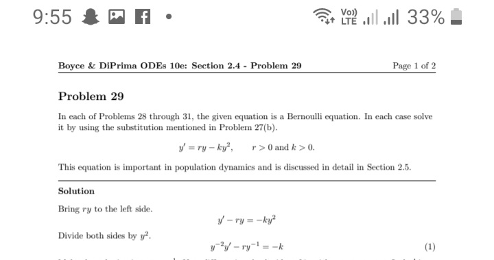 Solved In each of Problems 28 through 31 , the given | Chegg.com