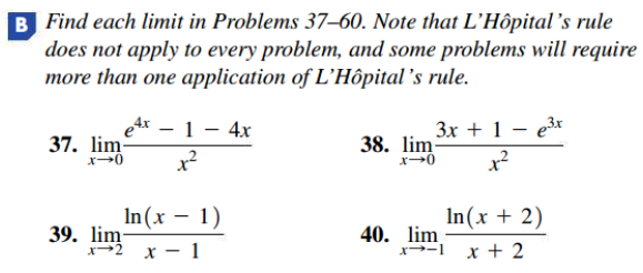 Solved B Find each limit in Problems 37–60. Note that | Chegg.com