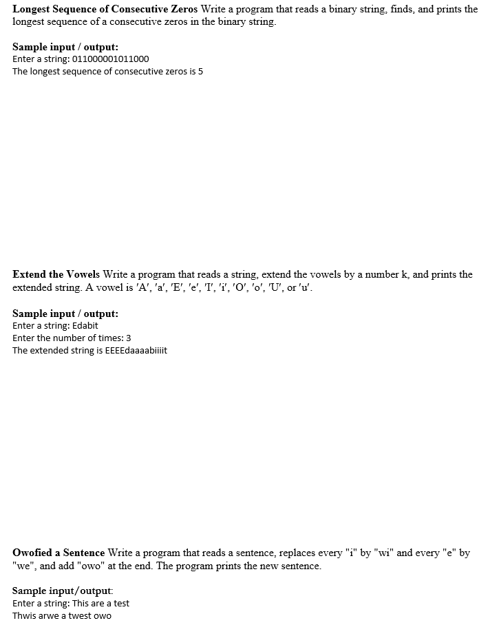 Solved Longest Sequence Of Consecutive Zeros Write A Program 8264