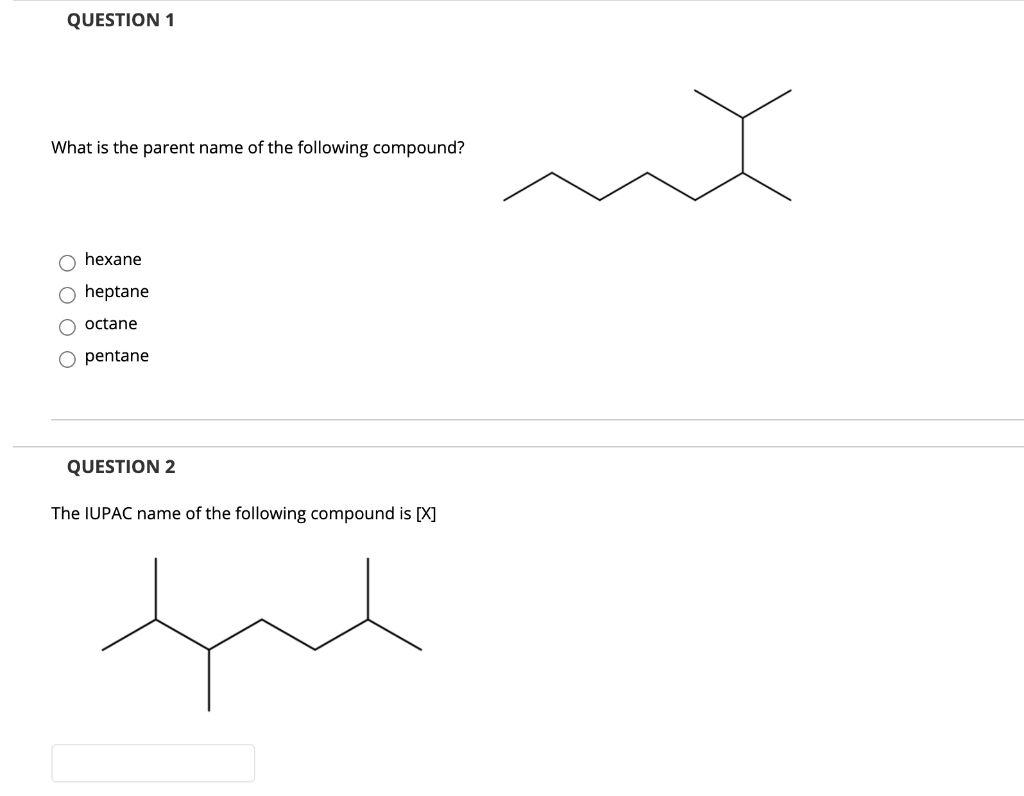Solved QUESTION 1 What is the parent name of the following | Chegg.com