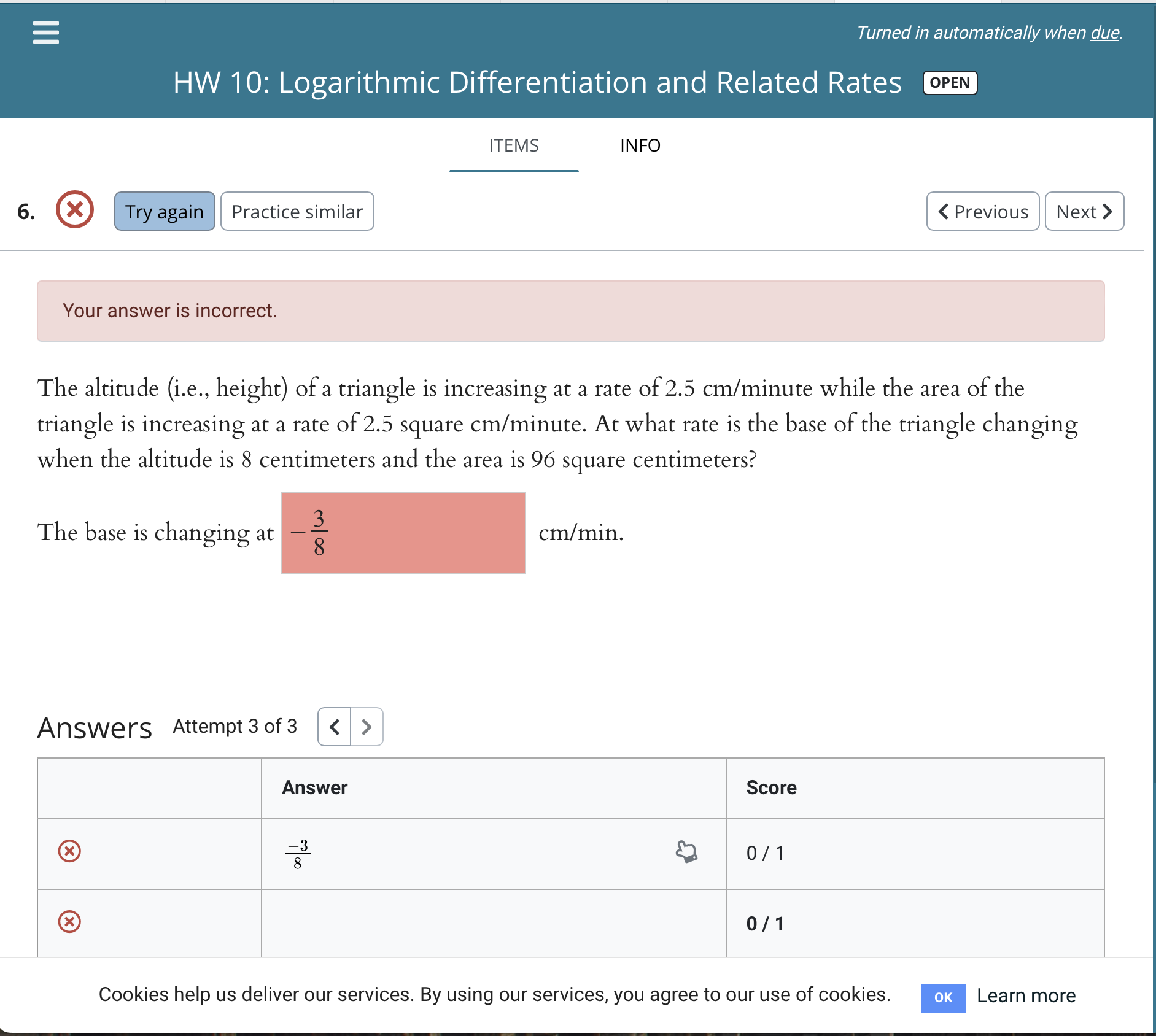 Solved Turned in automatically when ).HW 10: Logarithmic | Chegg.com