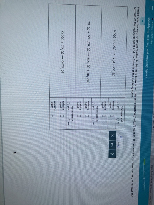 Solved SIMPLE REACTIONS Identifying oxidizing and reducing | Chegg.com