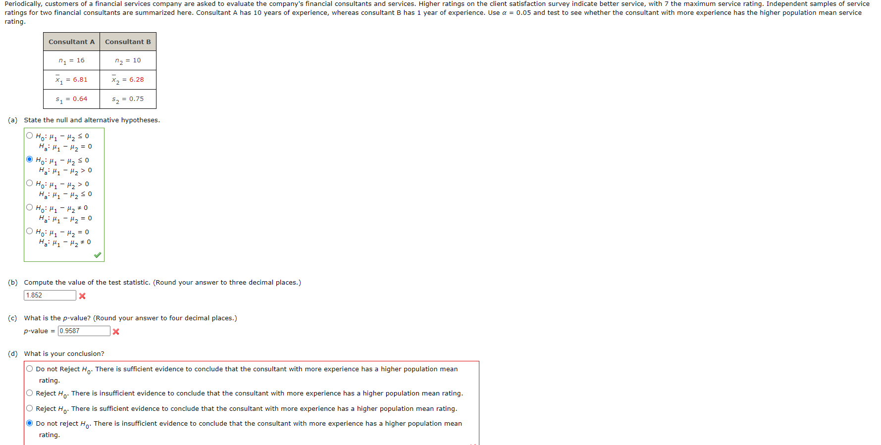 Solved (a) State the null and alternative hypotheses. | Chegg.com