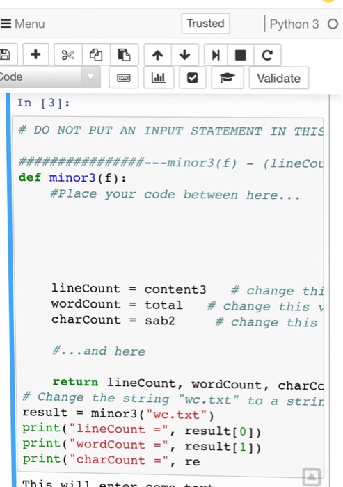 Solved Trusted Python 3 O Menu Markdown 111 Validate 0458