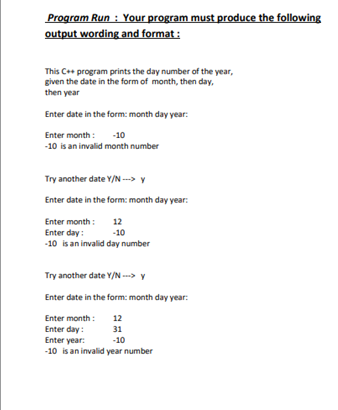 Solved Write a menu driven C++ program that prints the day | Chegg.com