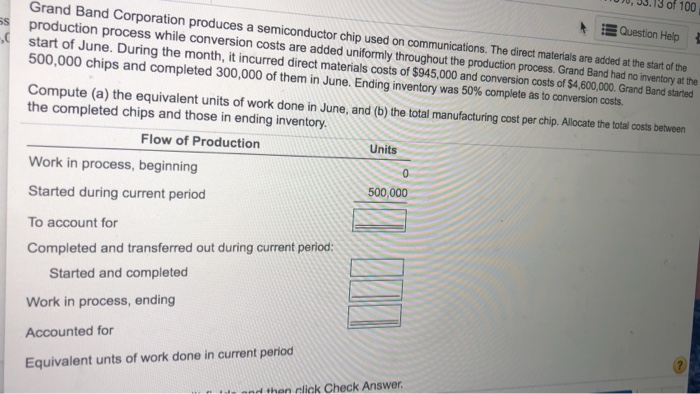 Solved 13 of 100 Grand Band Corporation produces a | Chegg.com