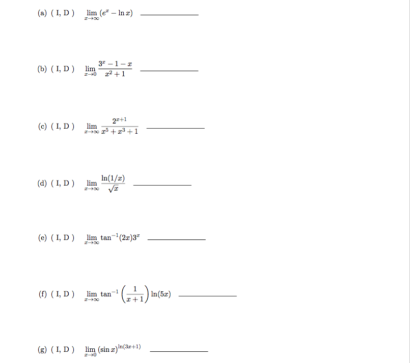 Solved 1. (14pts) Circle whether the following limit is | Chegg.com