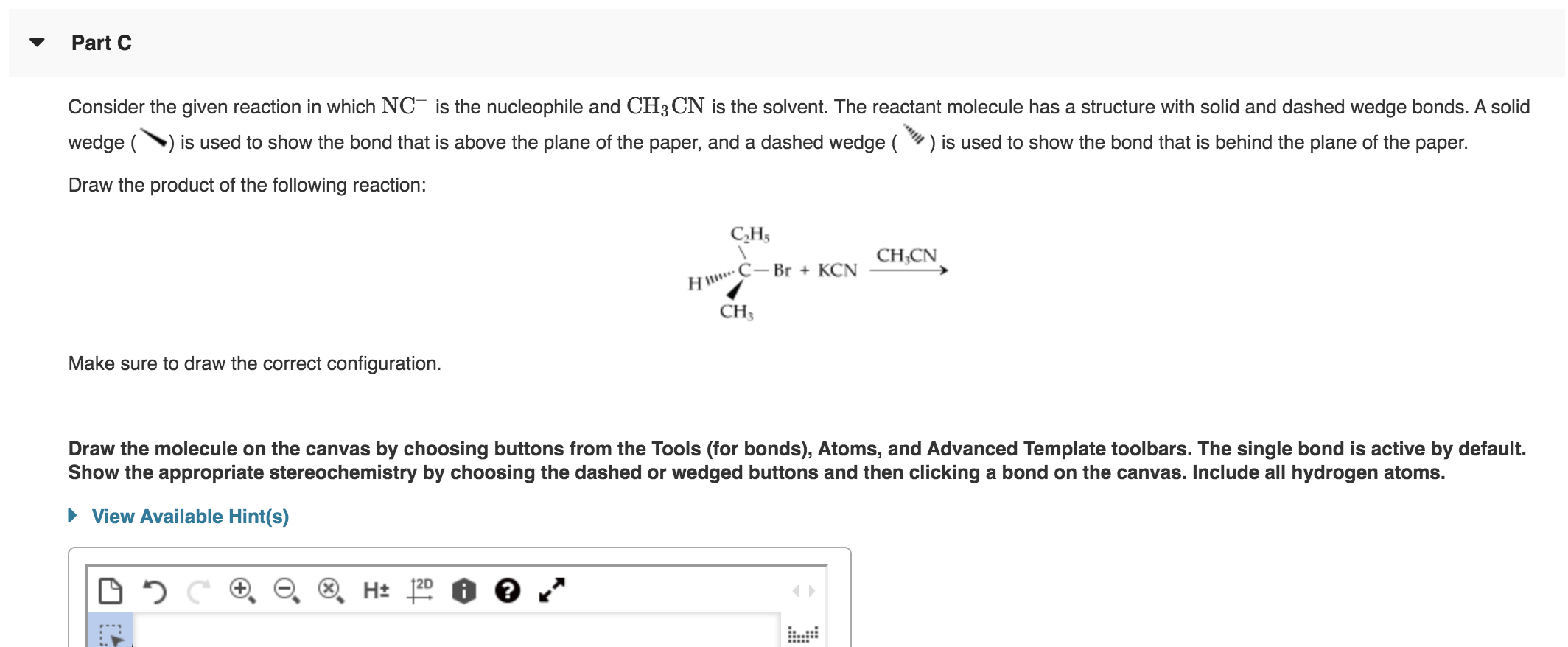 Solved Part C Consider the given reaction in which NC is the | Chegg.com