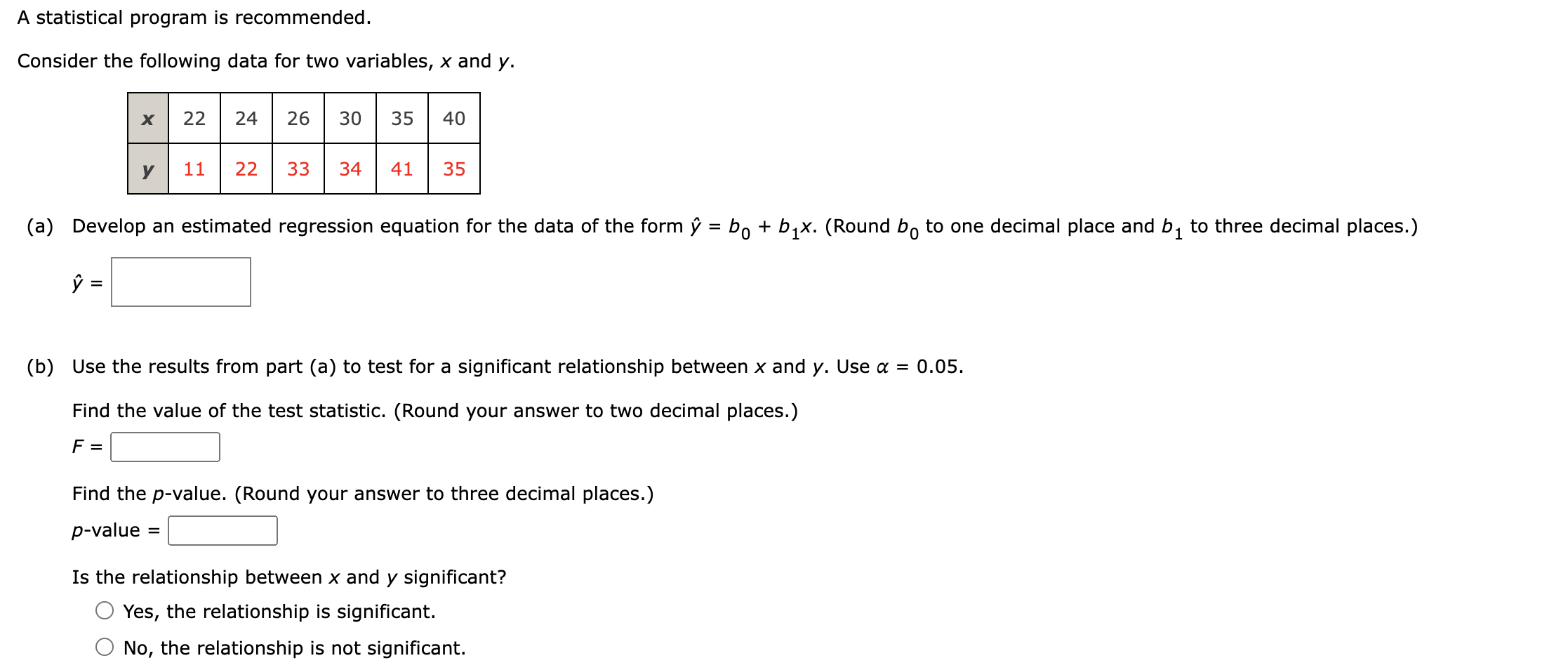 Solved A statistical program is recommended. Consider the | Chegg.com