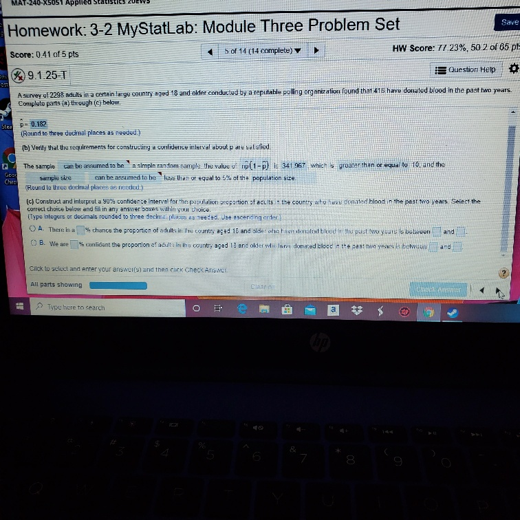 Solved MAT-240-XS Applied Ste Save Homework: 3-2 MyStatLab: | Chegg.com