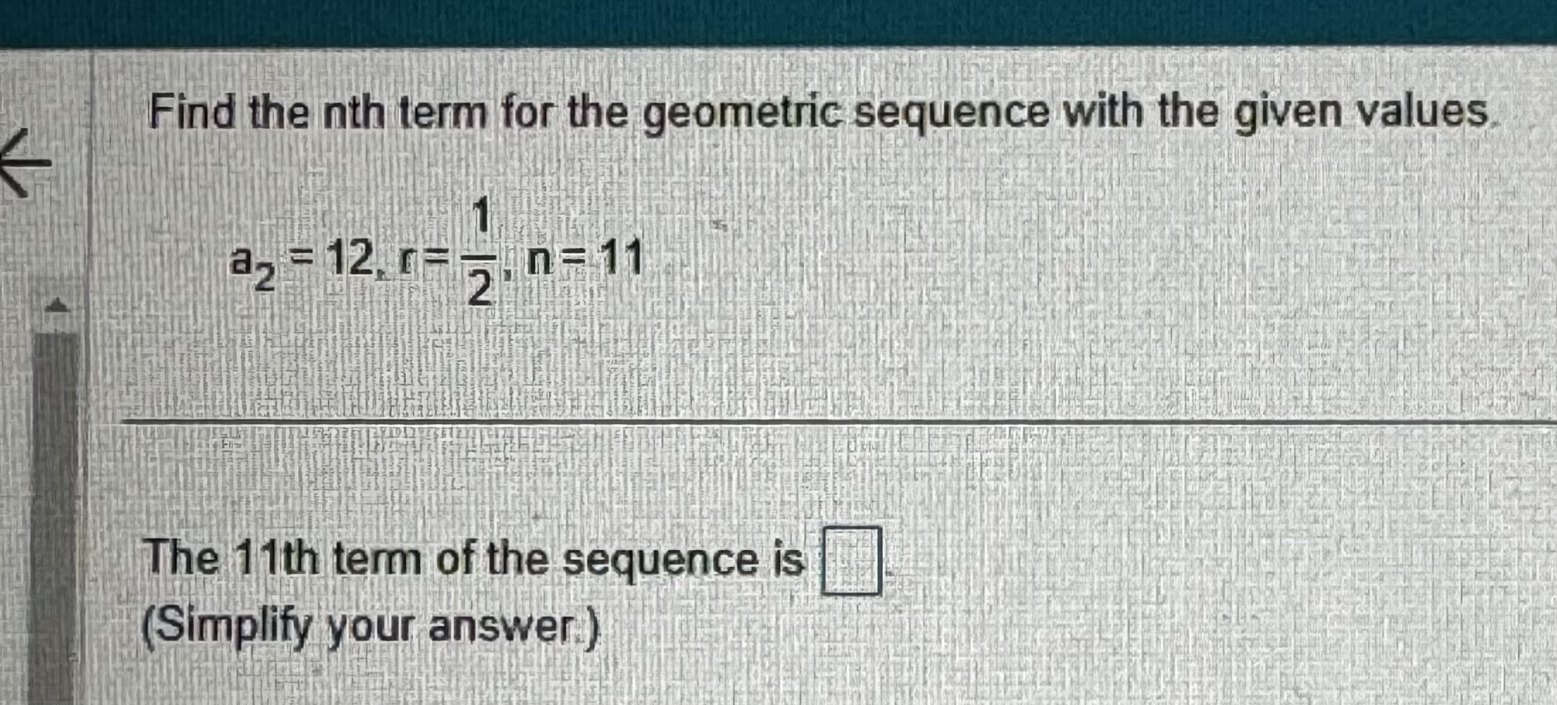 Solved Find the sum of the terms in the arithmetic sequence | Chegg.com