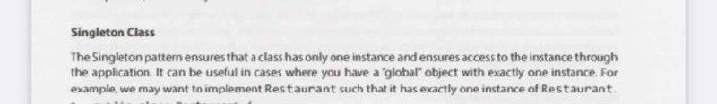 Solved Singleton Class The Singleton pattern ensures that a | Chegg.com