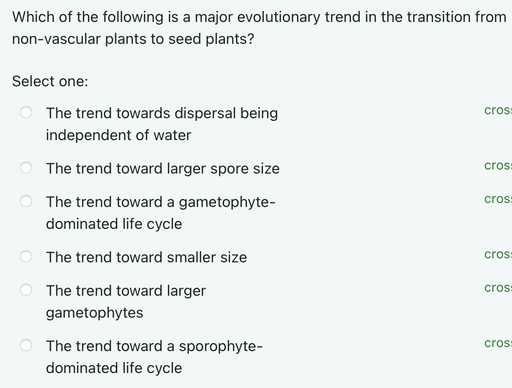 Solved Which of the following is a major evolutionary trend | Chegg.com