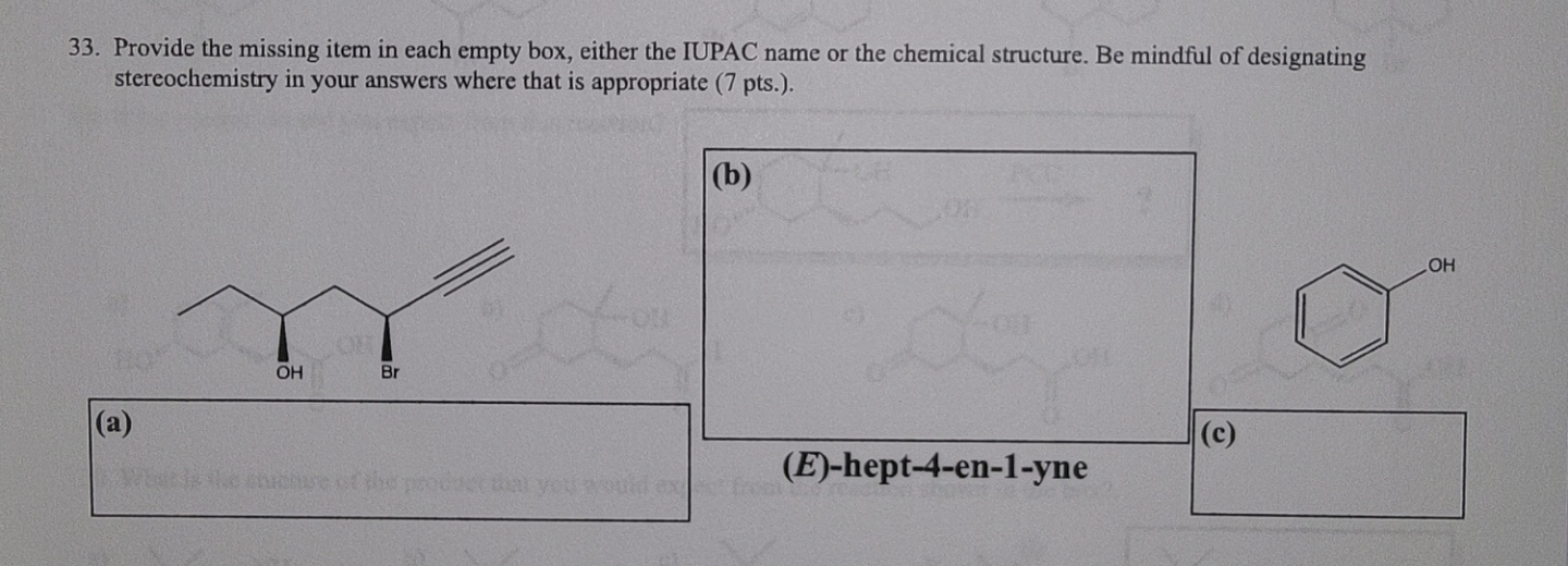 Solved 33. Provide the missing item in each empty box, | Chegg.com