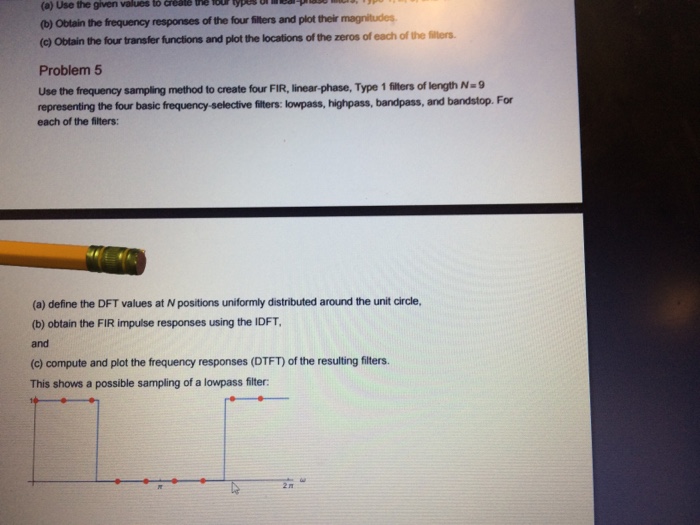 Solved Use the frequency sampling method to create four FIR, | Chegg.com