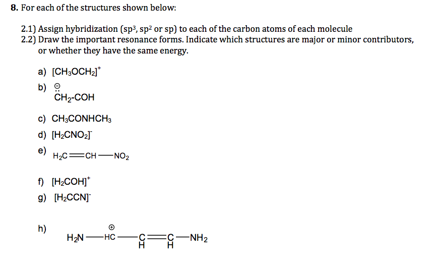Solved 8. For each of the structures shown below 2.1) Assign | Chegg.com